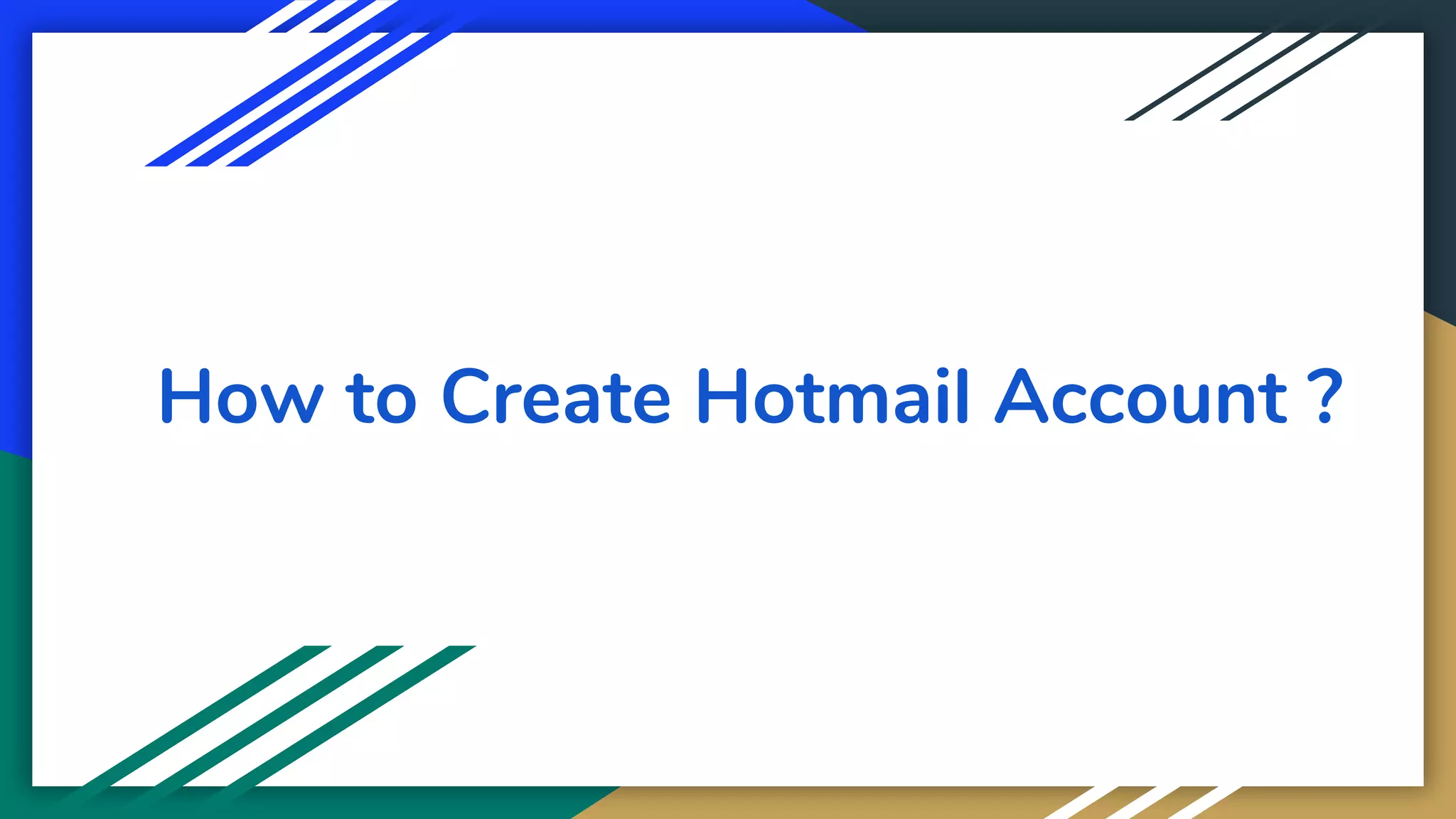 How to Create Hotmail Account ? | PDF