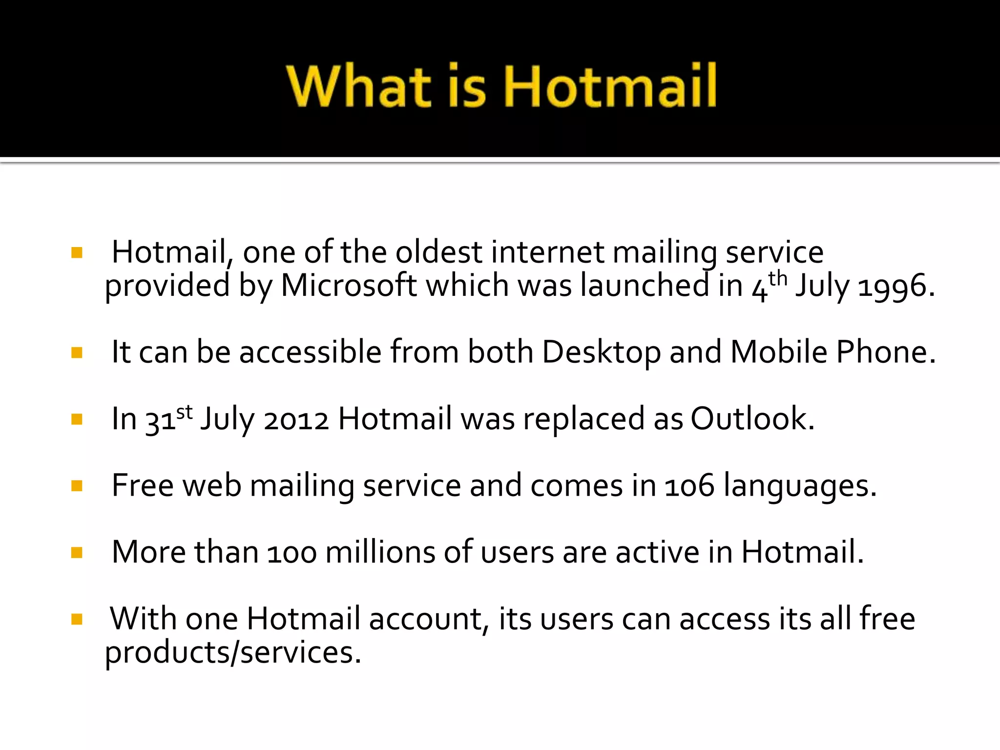Hotmail login Sign up | PPTX | Email | Internet