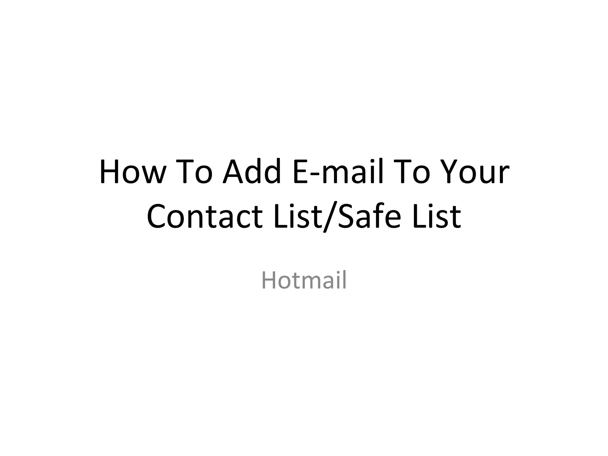 Hotmail Generic | PPT