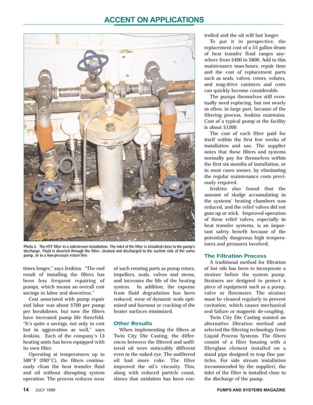 Hot Oil Filtration Improves Pump Life and Efficiency in Heat Transfer ...
