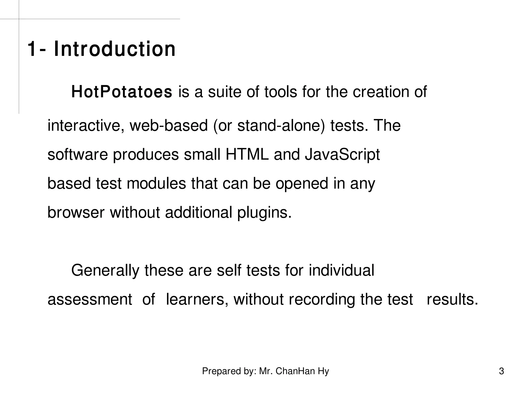 HotPotatoes Presentation | PDF