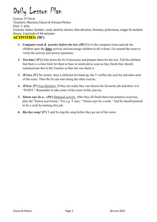 Hot potatoes lesson plan | DOCX