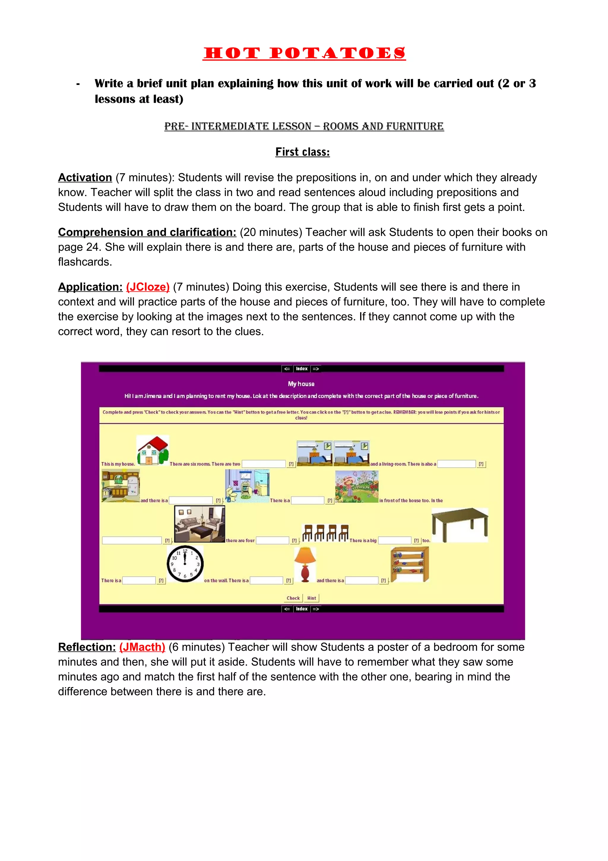 Hot potatoes (lesson plan) | DOC