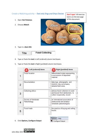 Hot Potatoes Matching Drag and Drop Activity | PDF