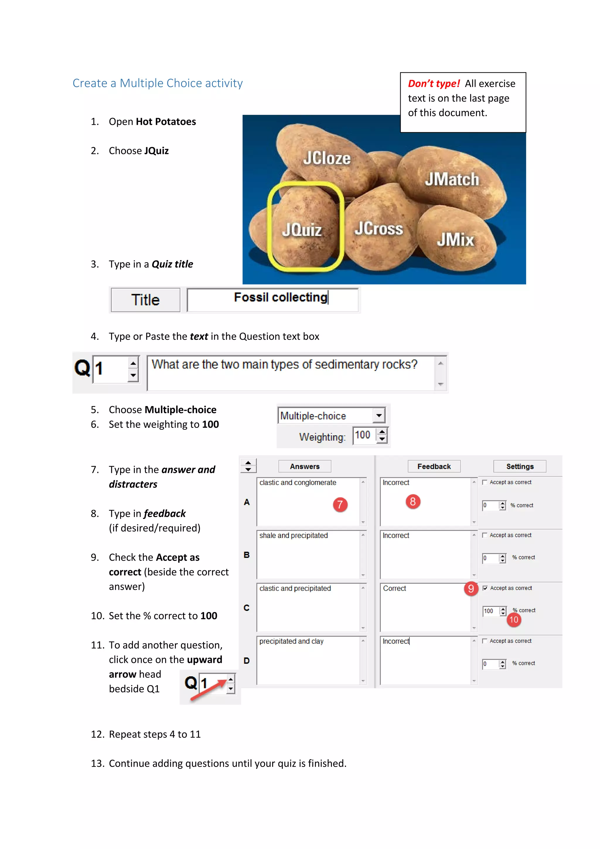 Hot Potatoes- Create Multiple Choice | PDF
