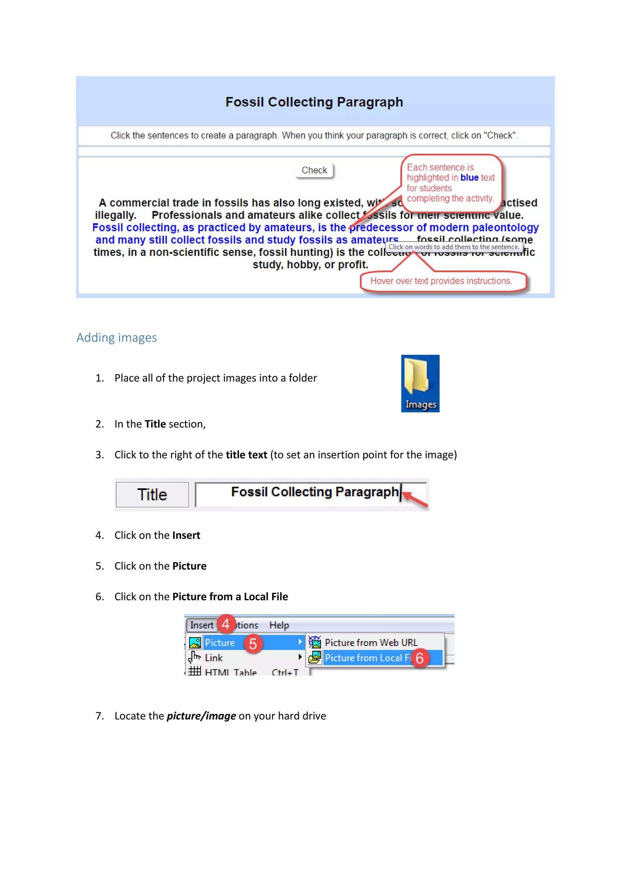 Hot Potatoes Sequence Sentences (Creating paragraphs) | PDF