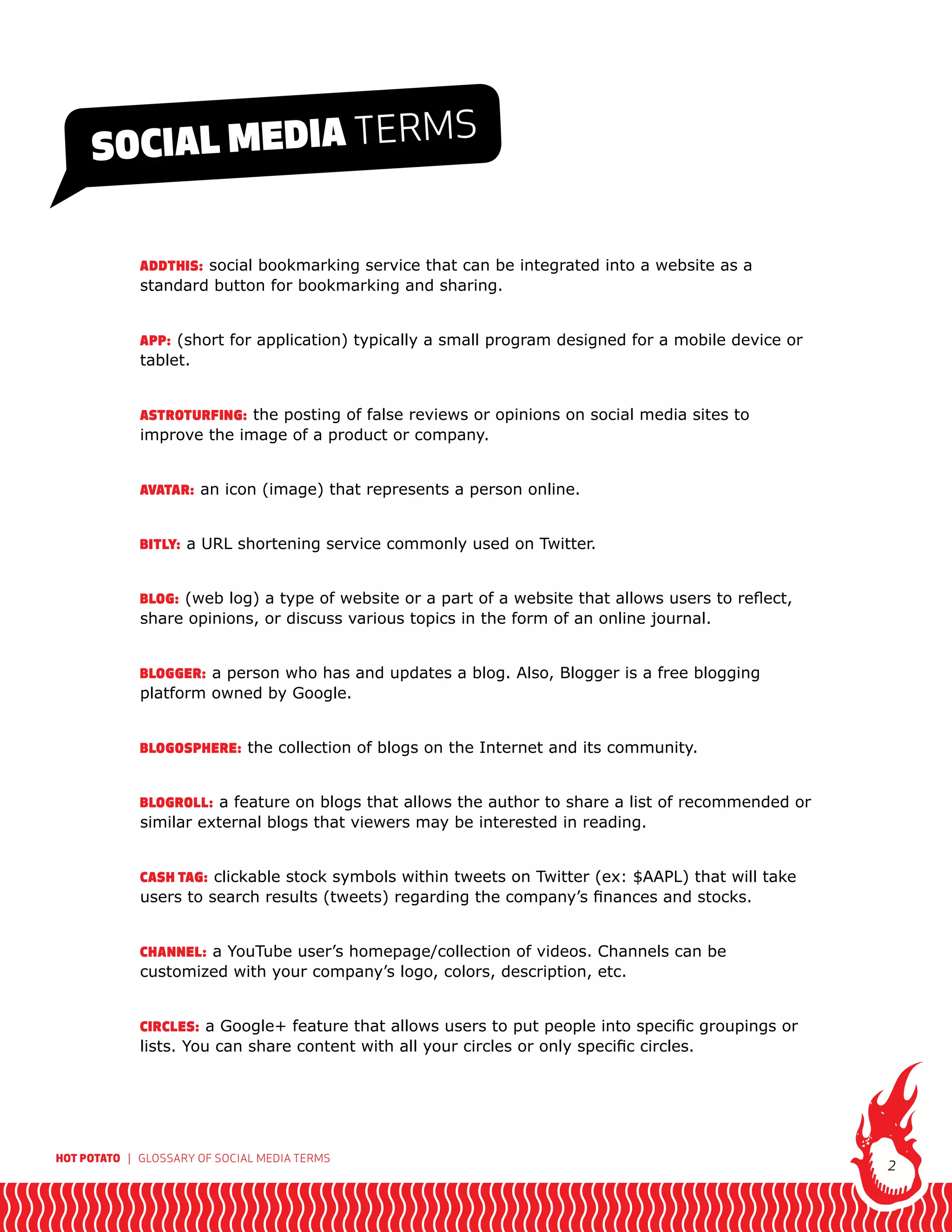 Social Media Glossary of Terms | Social Media Marketing | PDF