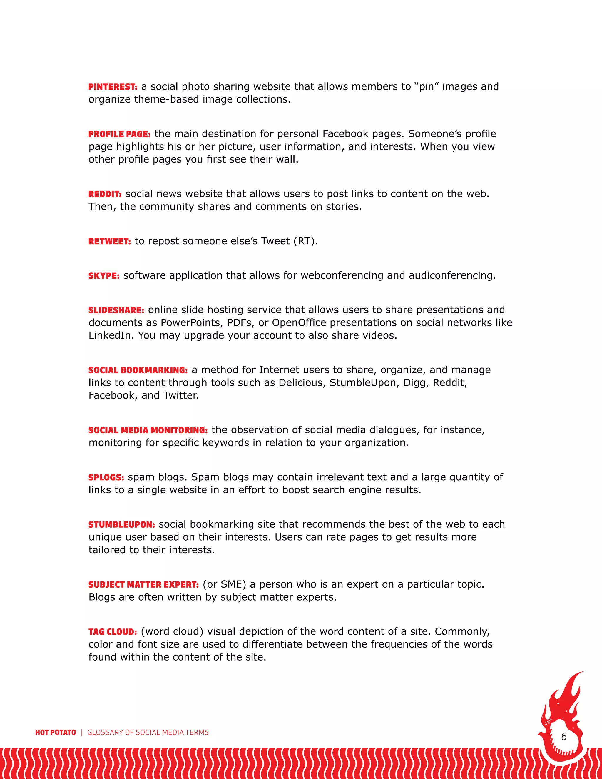 Social Media Glossary of Terms | Social Media Marketing | PDF
