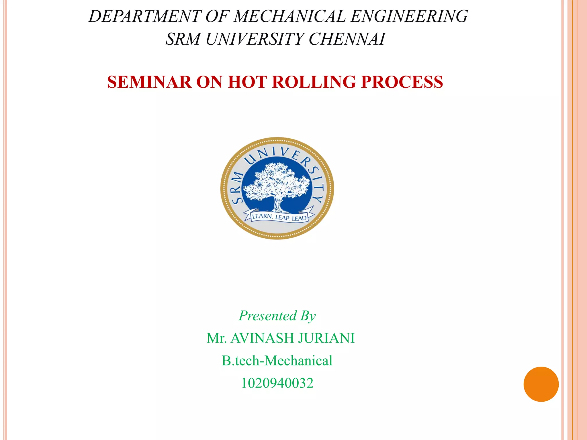 Hot Rolling Process | PDF