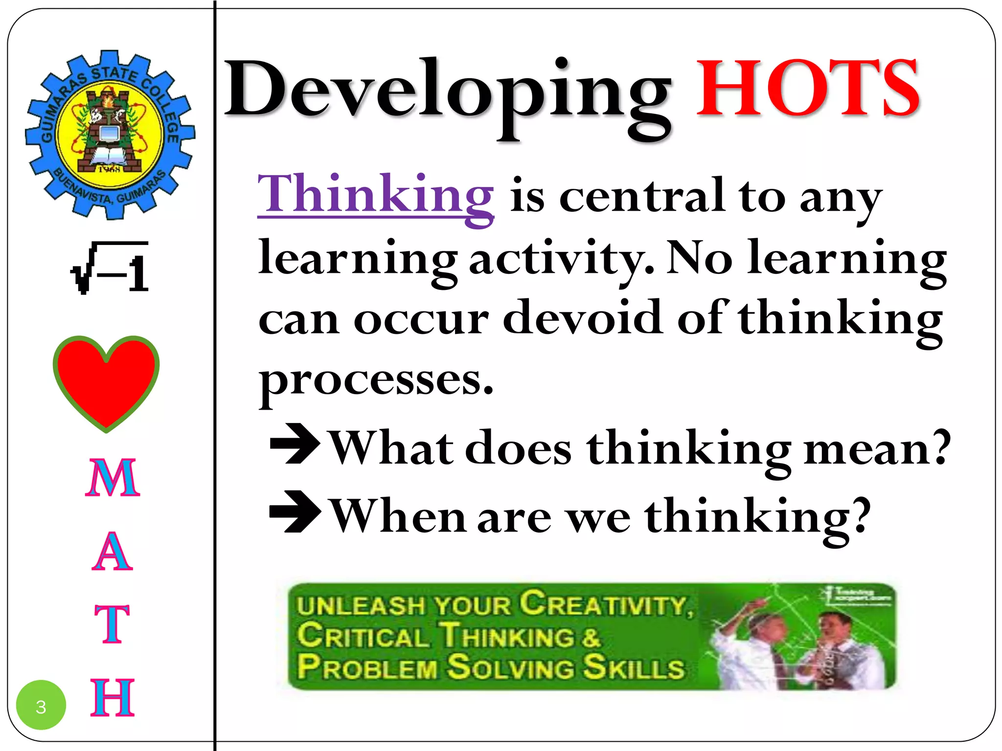 Higher order thinking skils | PDF