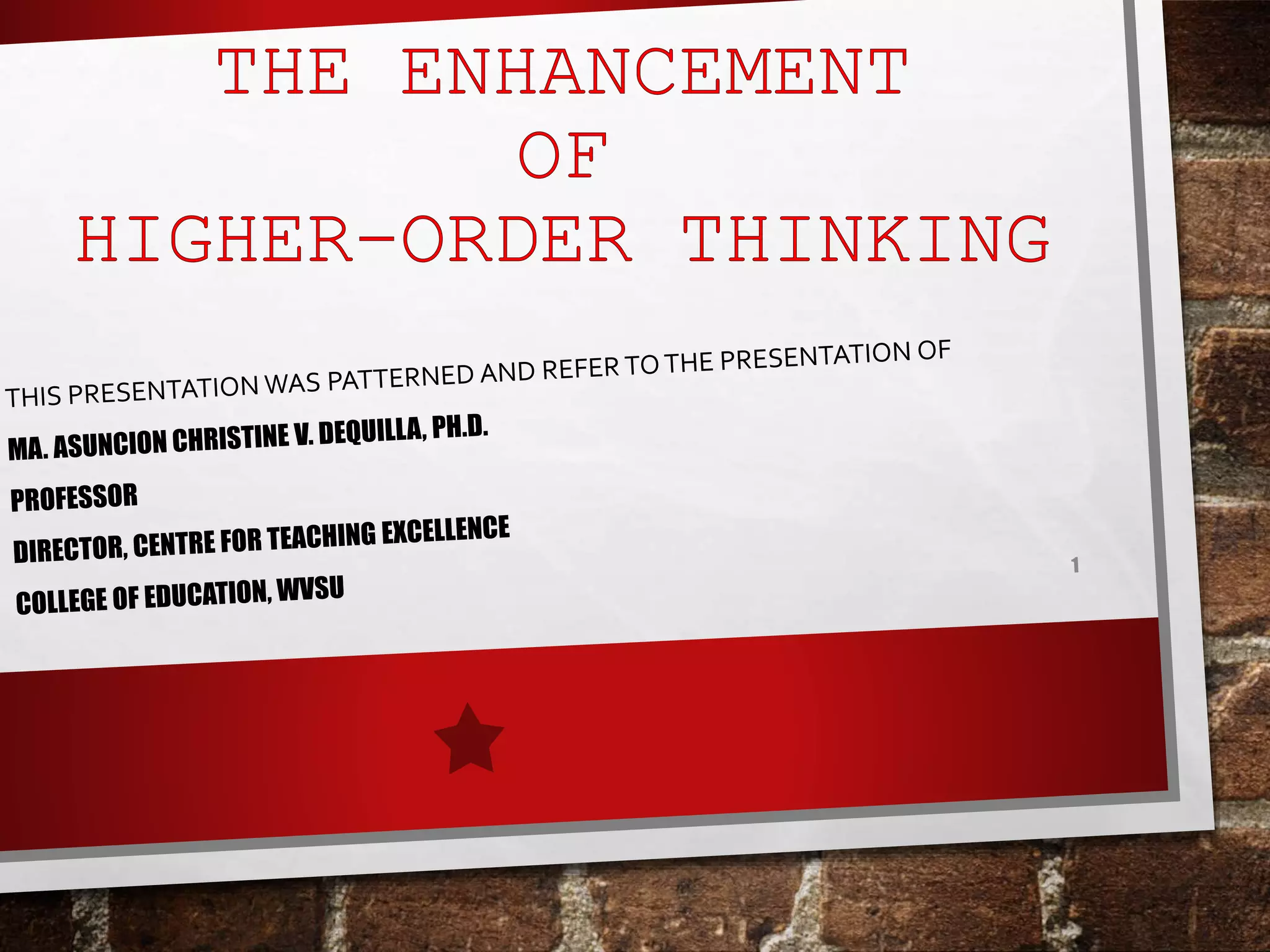 HIGHER ORDER THINKING SKILLS | PPTX
