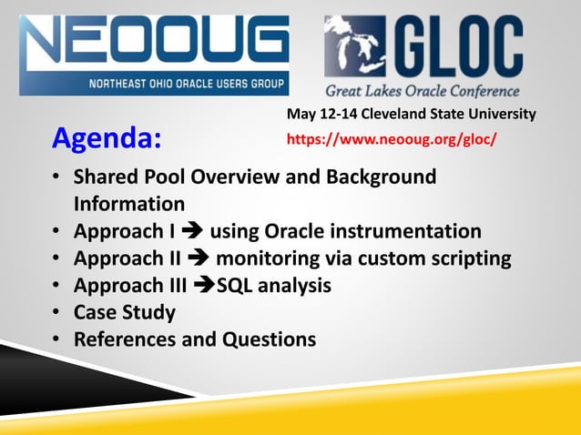 Shared_Pool_Monitoring THREE APPROACHES TO Shared Pool Monitoring | PPT