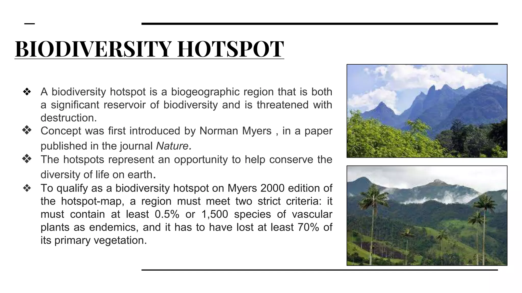 Hotspot: India As a Mega Biodiversity Hotspot | PPTX