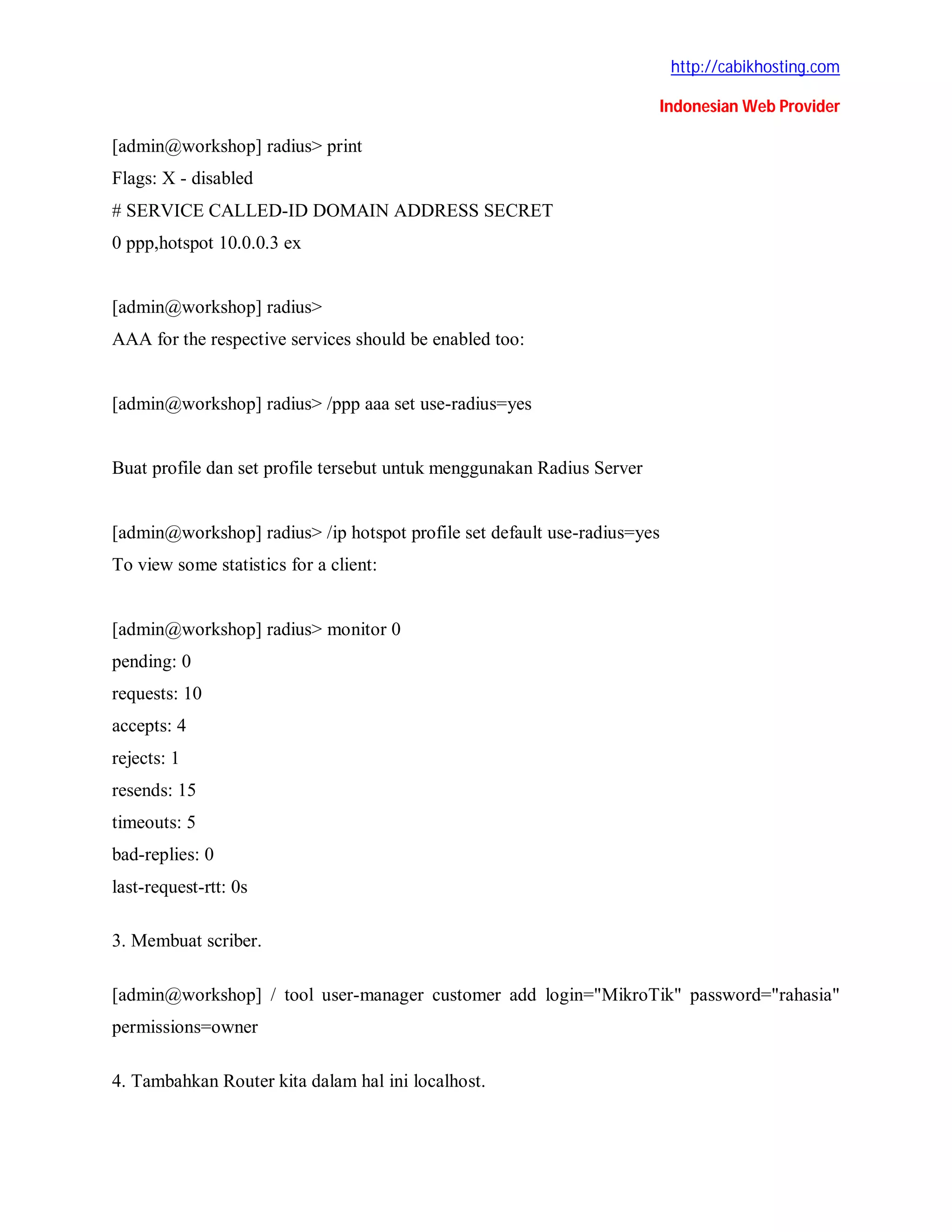 Hotspot mikrotik-radius | PDF