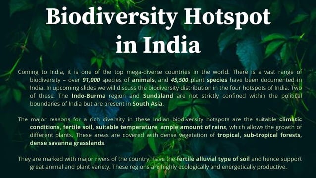 Biodiversity Hotspots in India | PDF