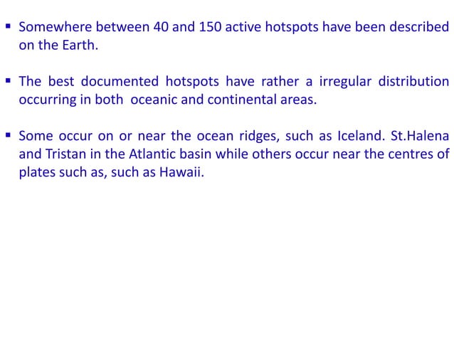 Hotspots and Mantle plumes | PPTX | Geography | Science