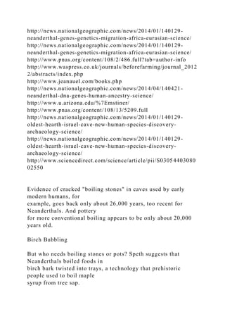 Hot Stew in the Ice Age Evidence Shows Neanderthals Boiled .docx