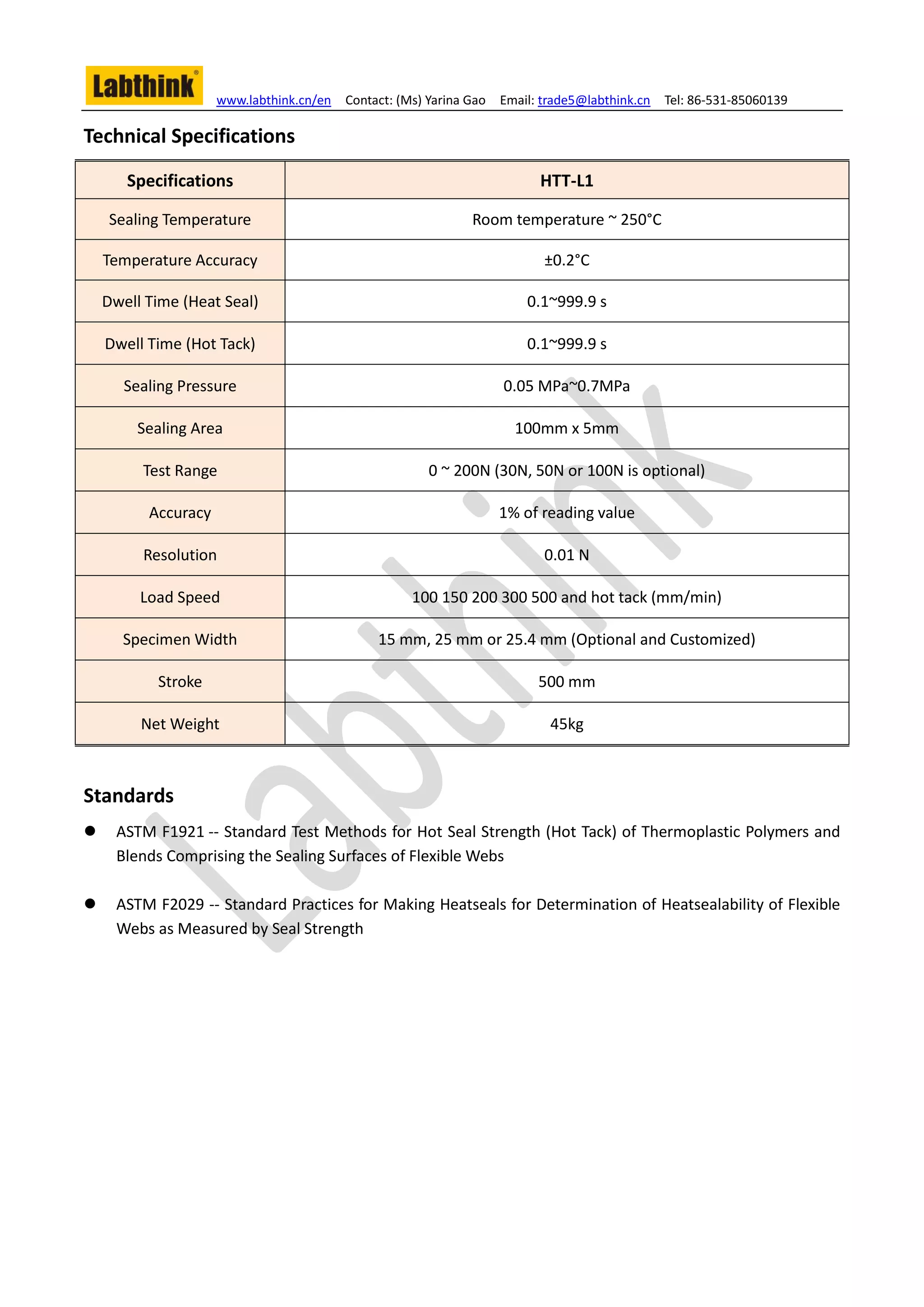Hot tack and heat seal strength tester htt l1 | PDF