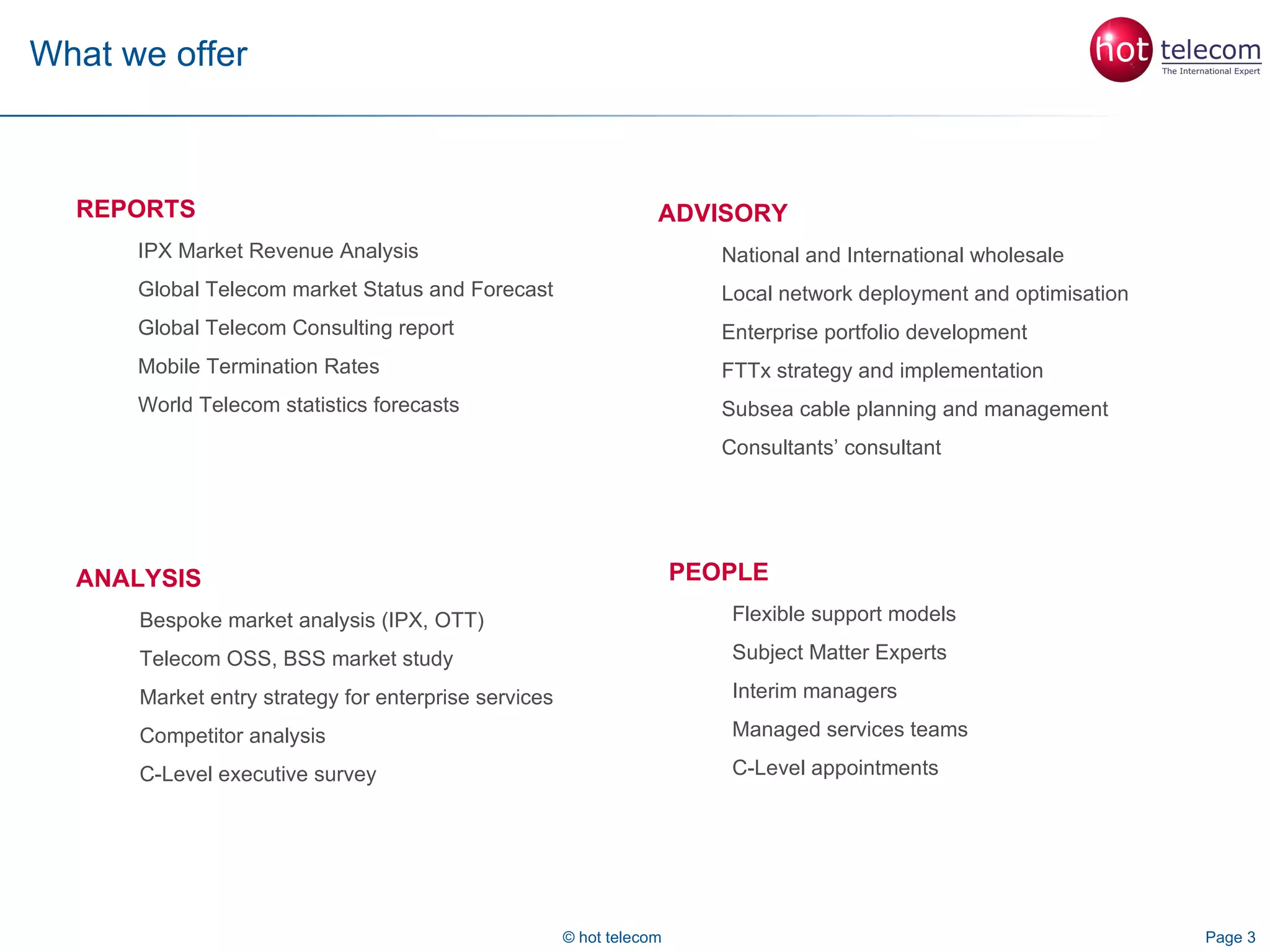 HOT TELECOM - Corporate presentation | PPT | Telecommunications ...