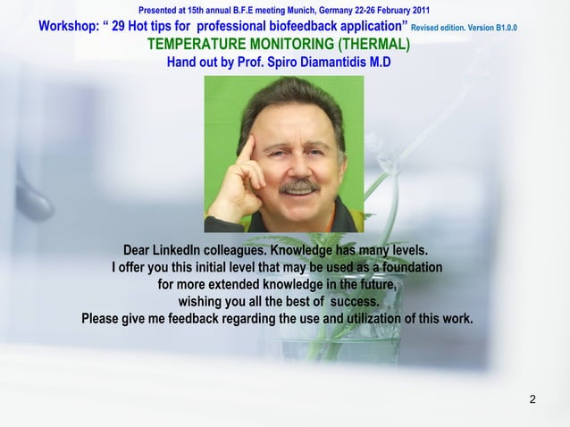 Hot tips for professional biofeedback application. Temperature ...