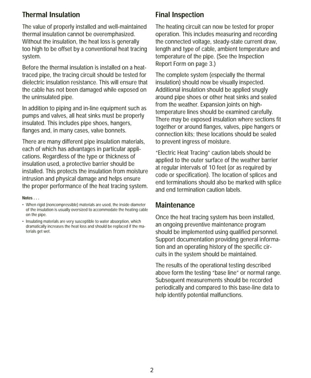 Hot Water Heat Tracing - Maintenance and Troubleshooting Guide | PDF ...