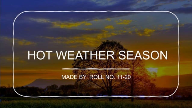 Hot weather season/ summer season | PPTX | Weather | Science