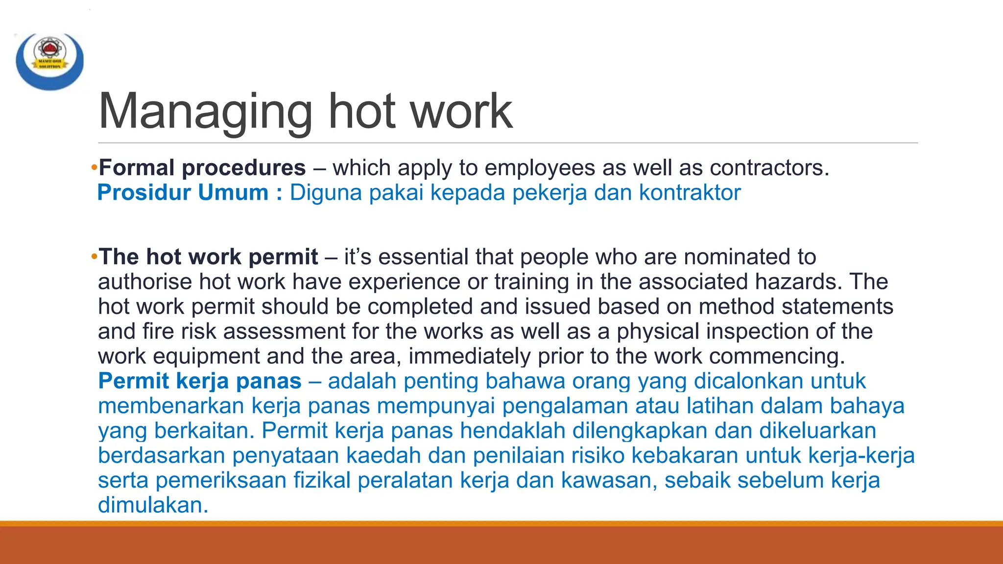 HOT WORK TRAINING SLIDE IN POWER POINT .pptx