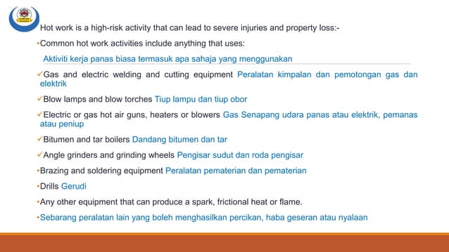 HOT WORK TRAINING SLIDE IN POWER POINT .pptx | Home Appliances | Home & Garden