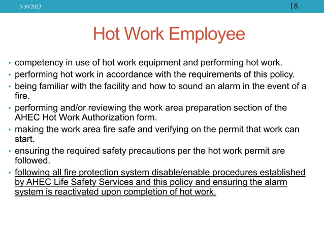 Hot Work | PPTX | Medical Health