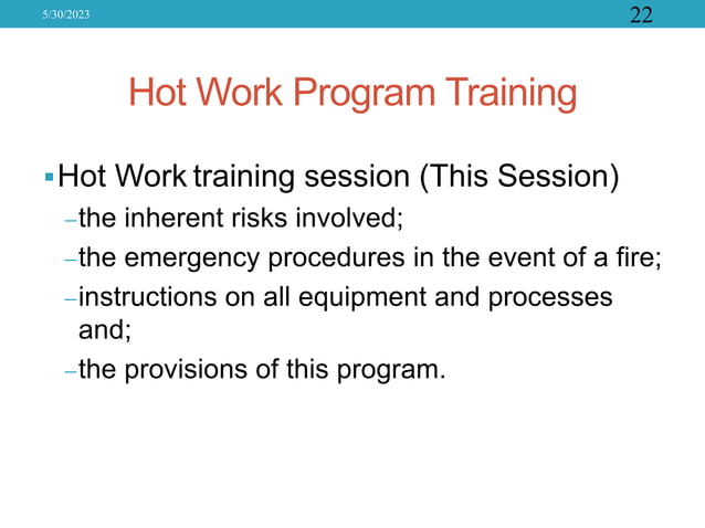 Hot Work | PPTX | Medical Health