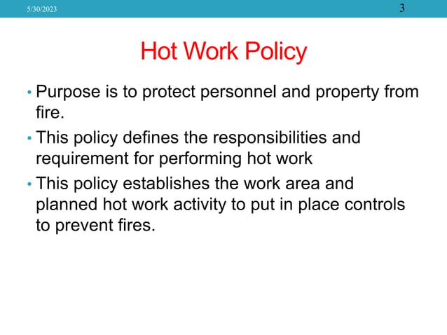 Hot Work | PPTX | Medical Health