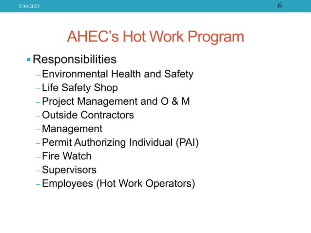 Hot Work | PPTX | Medical Health