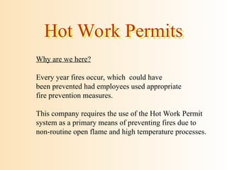 hot permit job/ work for training and education | PPT