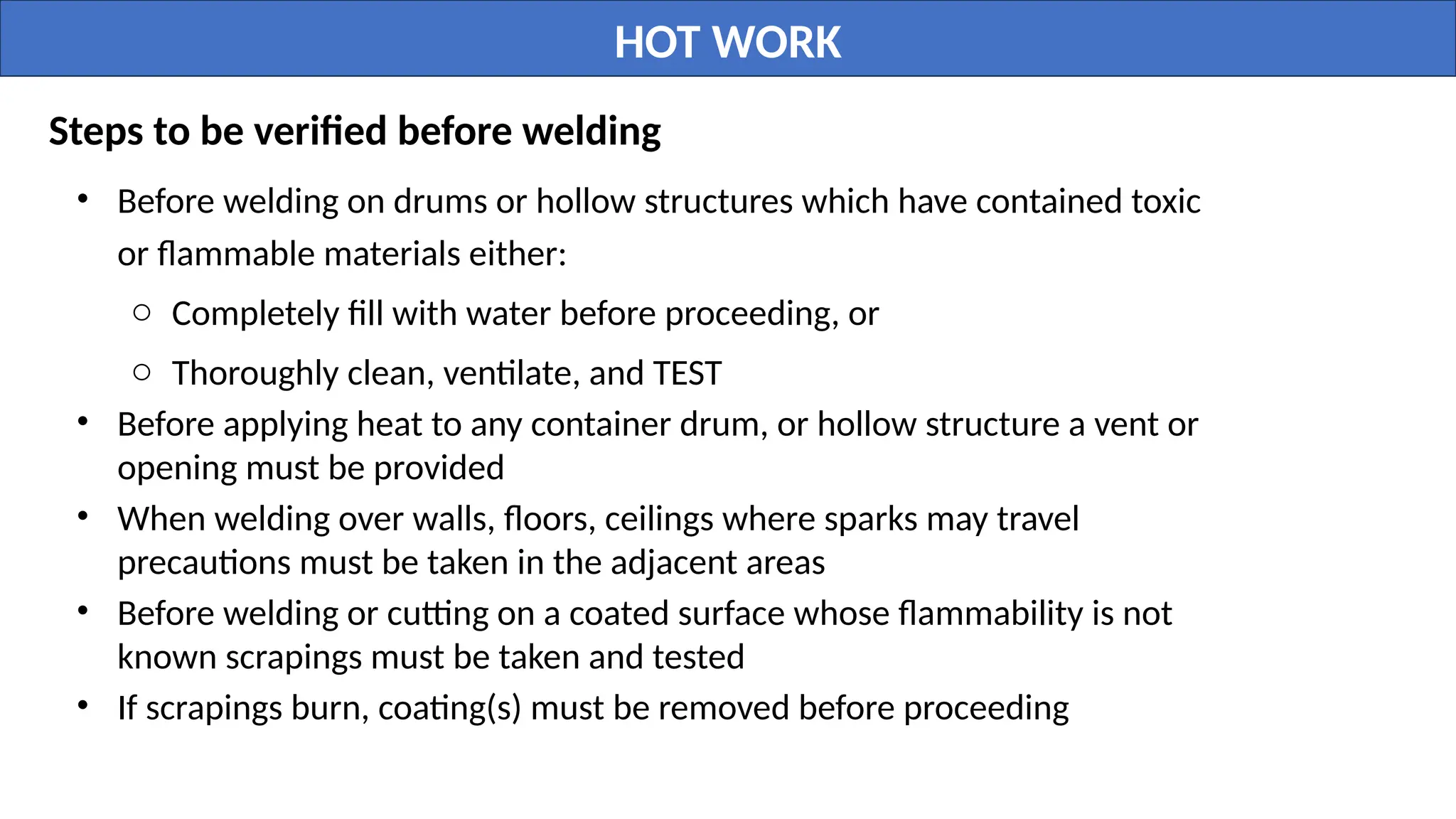 Hot work safety at construction and manufacturing sites | PPTX