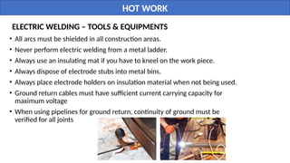Hot work safety at construction and manufacturing sites | PPTX