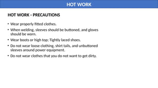 Hot work safety at construction and manufacturing sites | PPTX