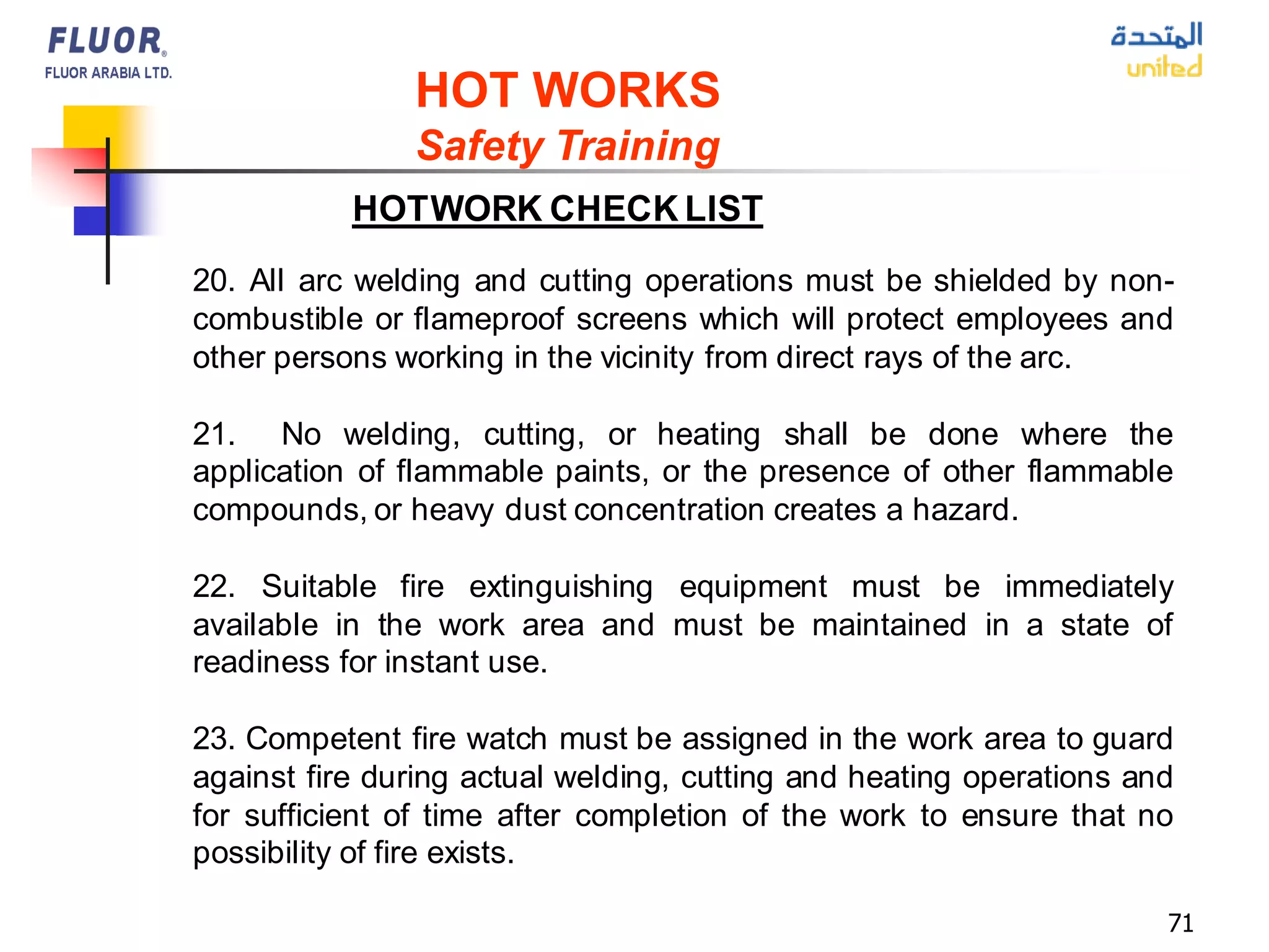 Hot Works Safety Training | PDF