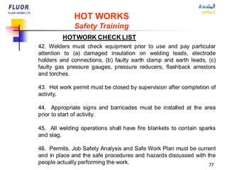 Hot work safety procedure online