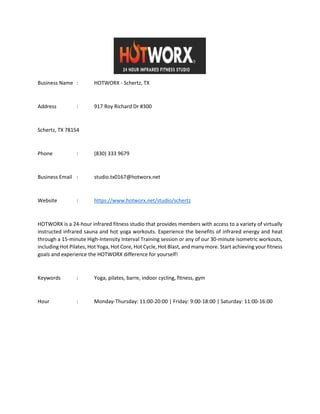 Hotworx schertz, tx | PDF
