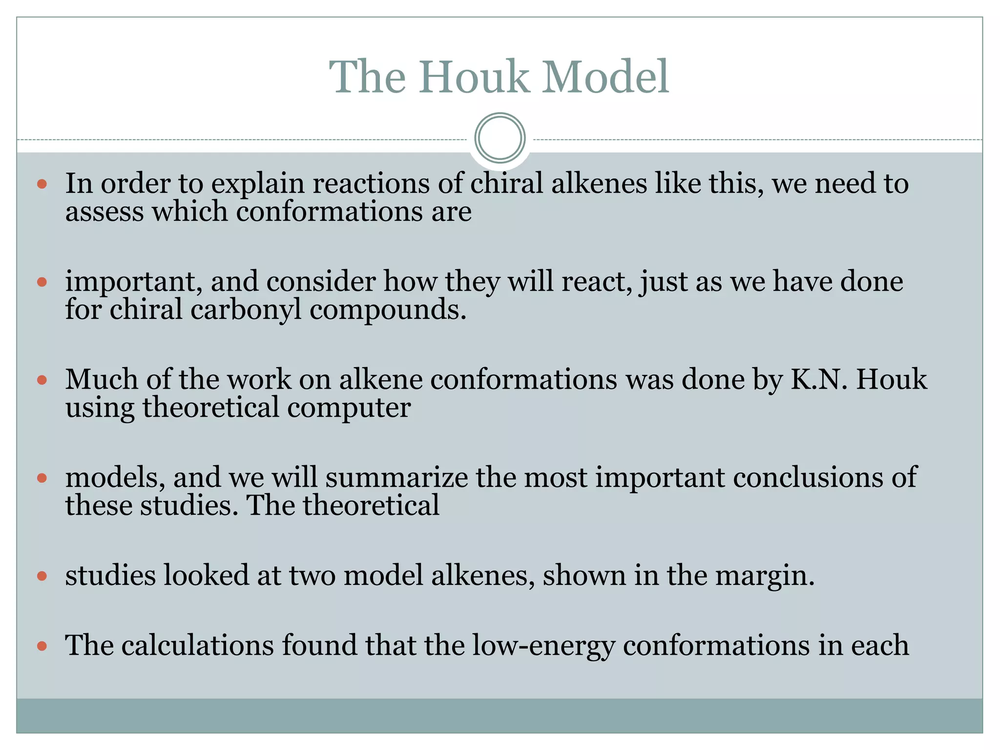 Houk model,diastereosectivity epoxydation | PPSX