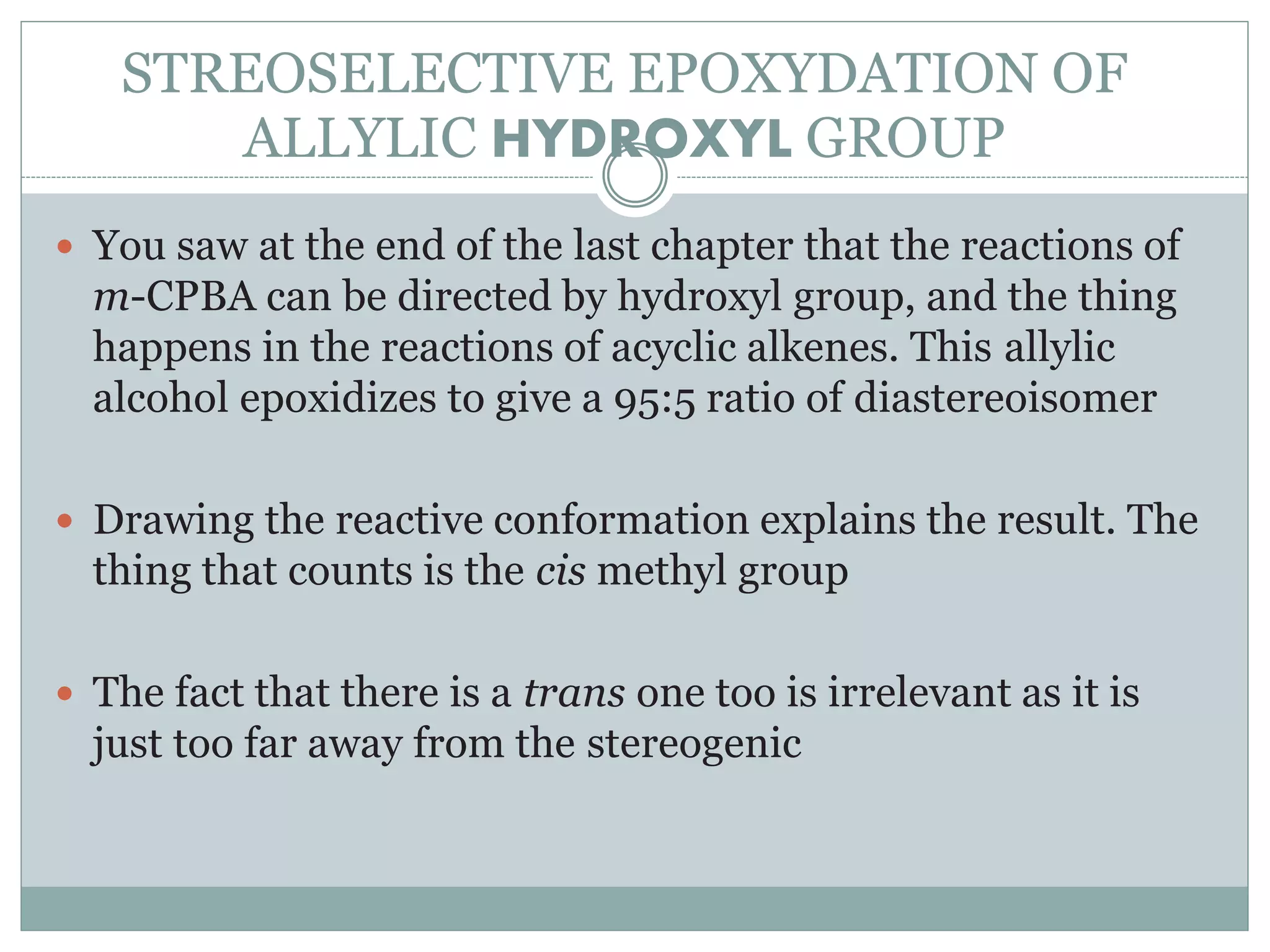 Houk model,diastereosectivity epoxydation | PPSX