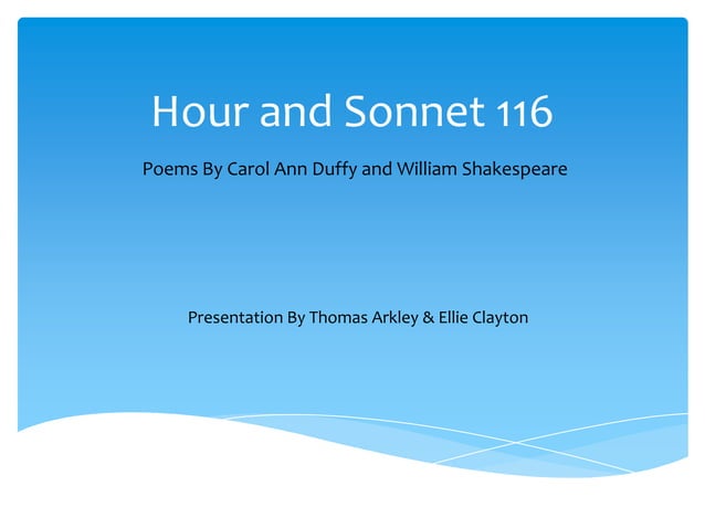 Hour And Sonnet 116 Pptx Poetry Books And Literature