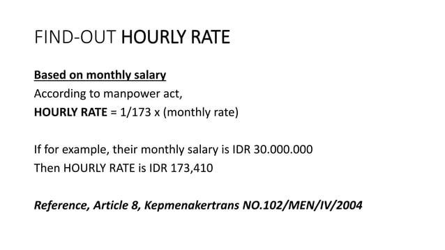 Hourly Rate and OT calculation | PPT
