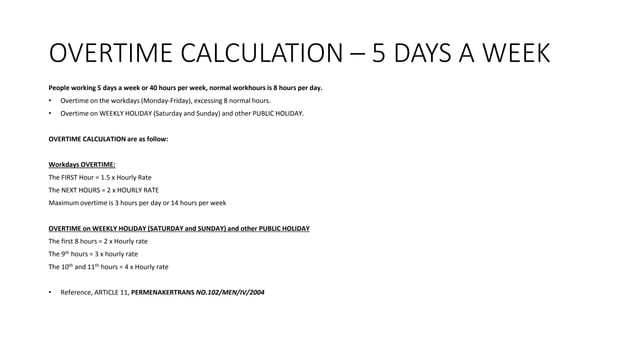 Hourly Rate and OT calculation | PPT
