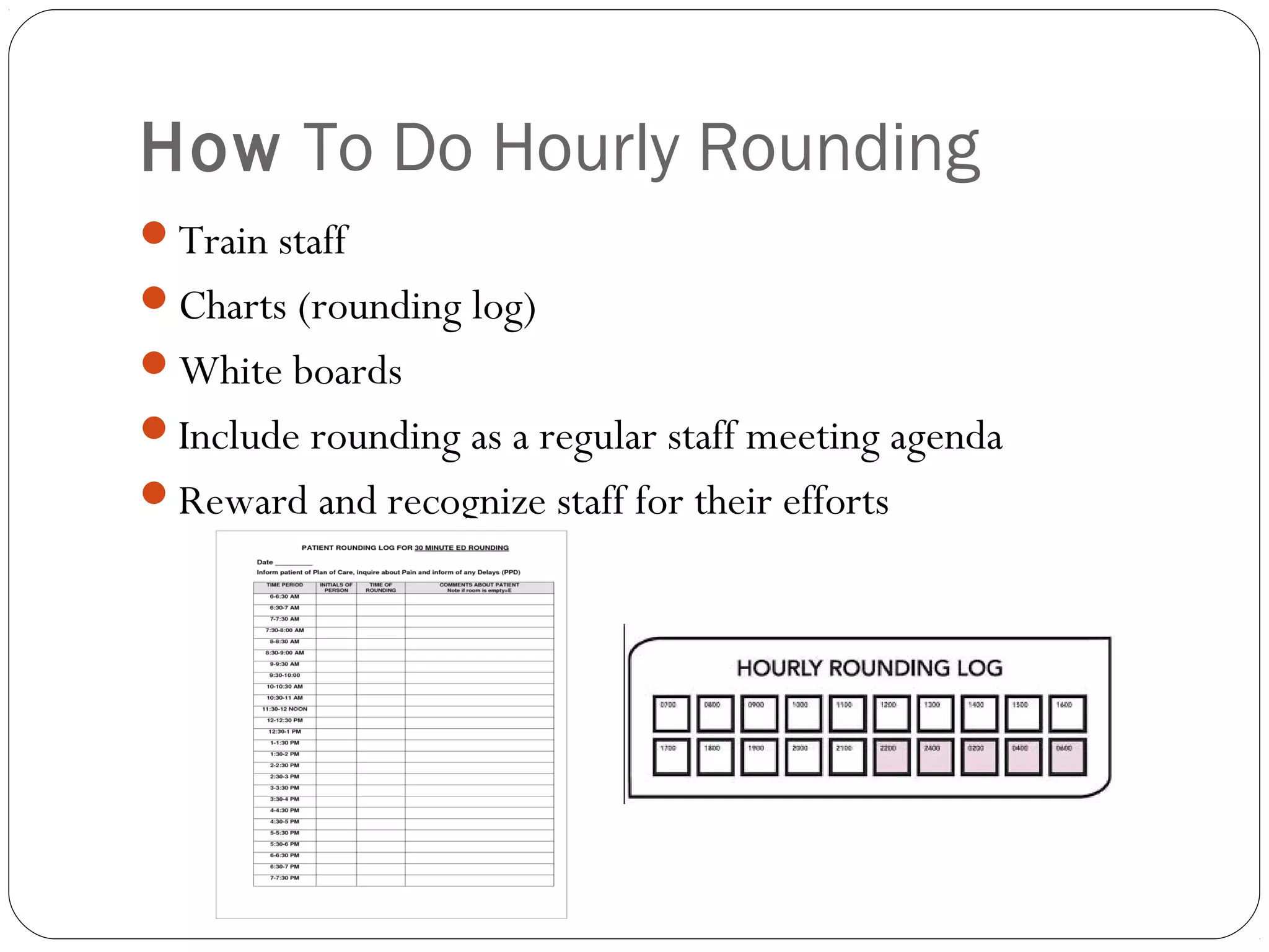 Hourly rounding leadership project | PPT