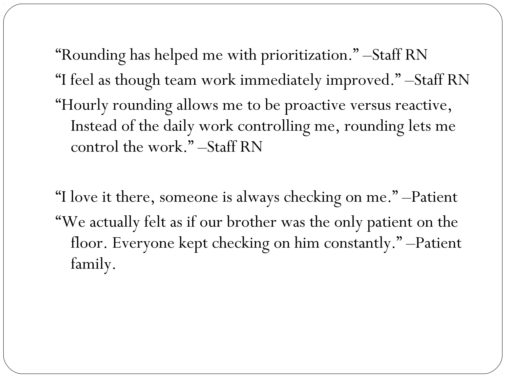 Hourly rounding leadership project | PPT