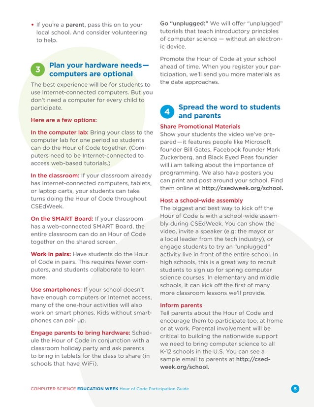 Hour of code handout for schools | PDF