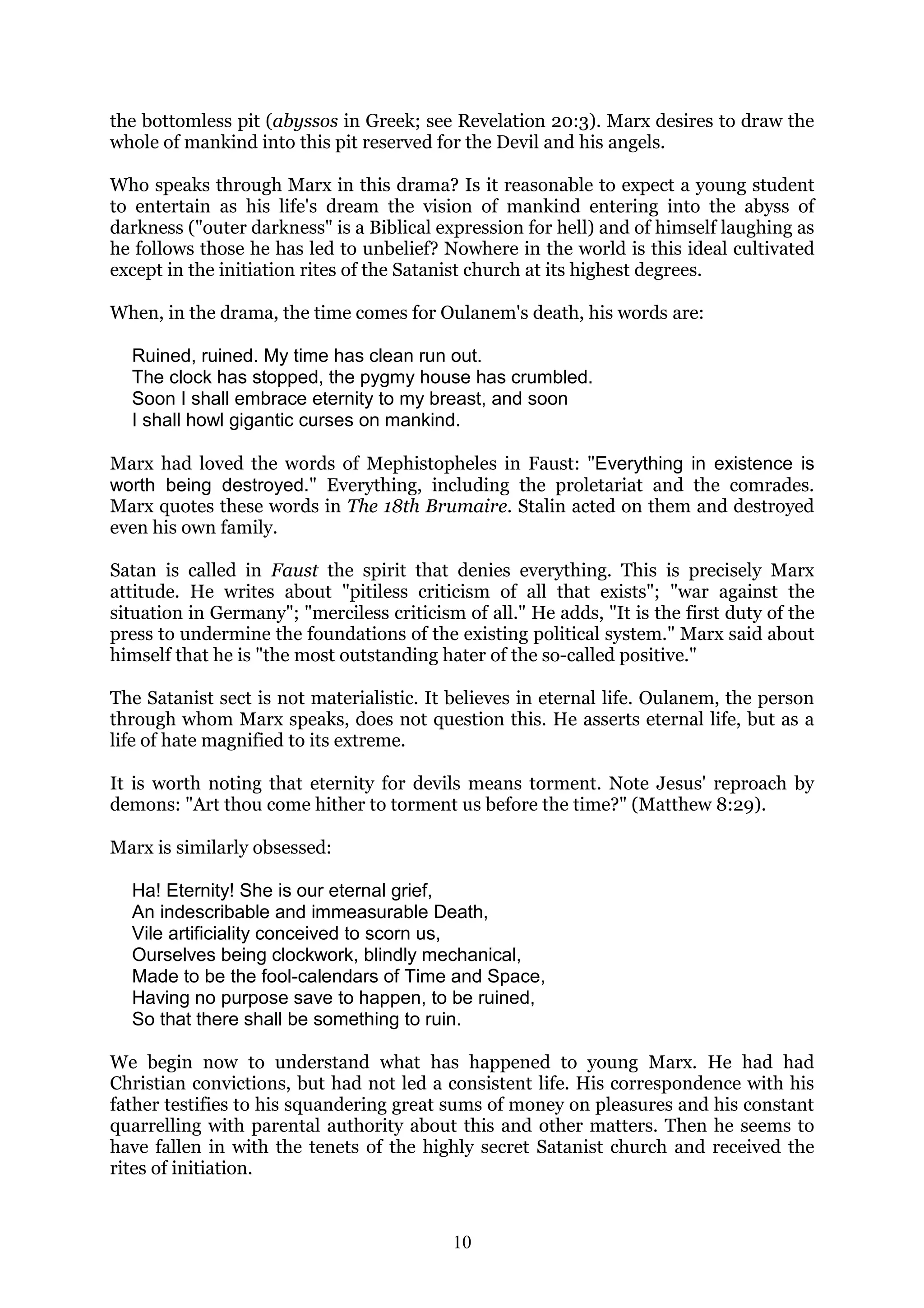 Hour of the time (Marx and Satan) - Richard Wurmbrand | PDF