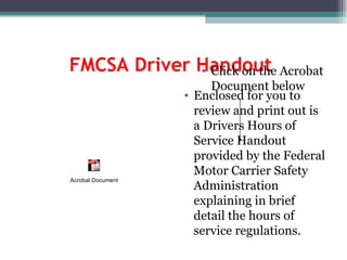 Hours Of Service | PPT