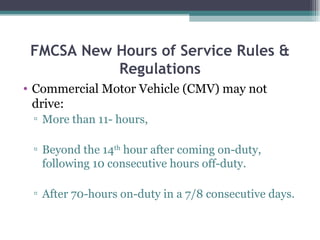 Hours Of Service | PPT